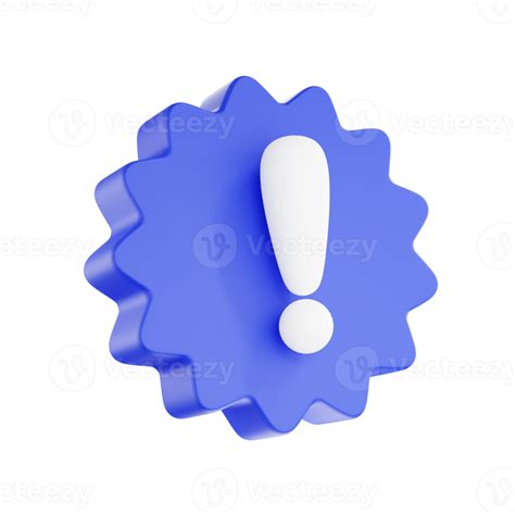 3d Exclamation Icon Sign Or Attention Caution Mark Exclamation Mark Symbol 22541203 Png