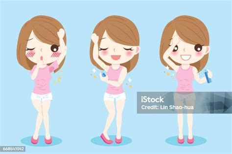 몸 냄새가 나는 여성 불쾌한 냄새에 대한 스톡 벡터 아트 및 기타 이미지 불쾌한 냄새 향기로운 겨드랑이 Istock