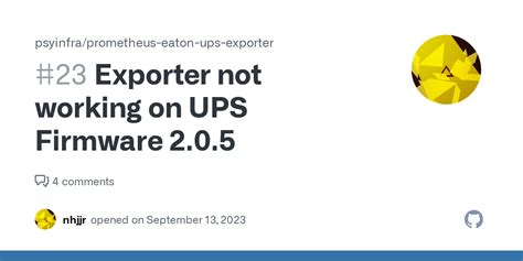 Exporter Not Working On Ups Firmware Issue Psyinfra Prometheus Eaton Ups Exporter