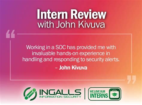 Ingalls Information Security On Linkedin Soc Intern Cybersecurity Internship
