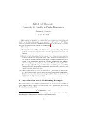 Duality Handout Pdf EECS Handout Convexity Duality In Finite Dimensions Thomas A