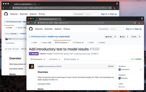 github pull request template workflow element 84