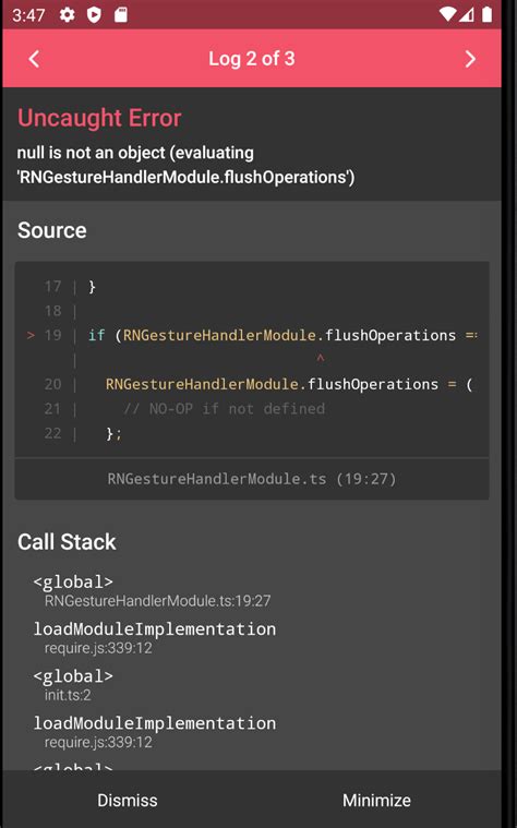 Issue Null Is Not An Object Evaluating Rngesturehandlermodule