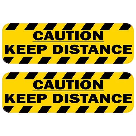 10inx3in Caution Keep Distance Safety Sign Vinyl Sticker Car Truck
