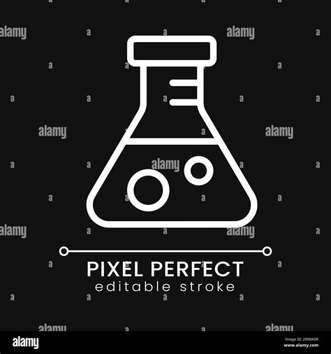 Conical Flask Pixel Perfect White Linear Icon For Dark Theme Stock Vector Image And Art Alamy