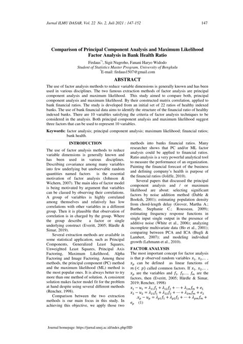 Pdf A Comparison Of Principal Component Analysis And Maximum
