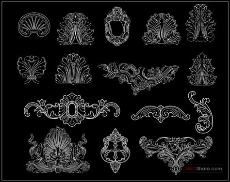 126 Carved Cad Block Free Dwg