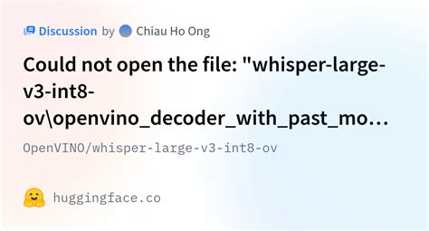 OpenVINO Whisper Large V Int Ov Could Not Open The File Whisper Large V Int Ov Openvino