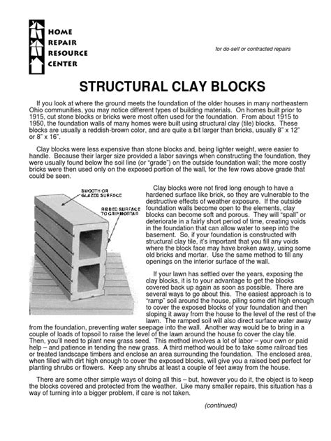 Structural Clay Block Pdf Foundation Engineering Brick