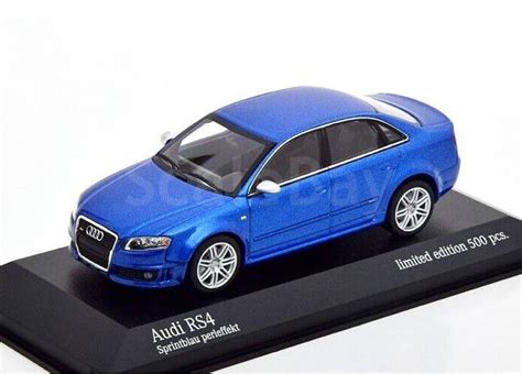 Audi RS4 (B7) 2004 Minichamps 1/43 Ауди РС-4 (В7 / Б7) СЕДАН. Синий ...