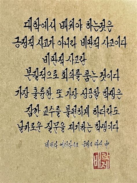 대학에서 배워야 하는것은 긍정적 사고가 아니라 비판적 사고이다