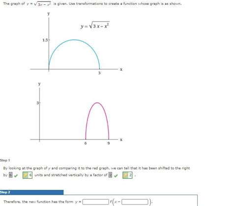 solved the graph of y 3x is given use transformations