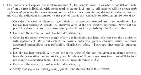 Solved 5 This Problem Will Explore The Random Variable X
