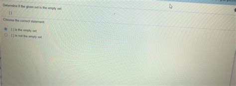 Solved Determine If The Given Set Is The Empty Set 0 Choose