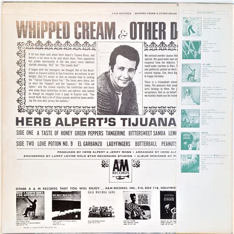 Herb Alpert And The Tijuana Brass ‎ Whipped Cream And Other Delights 中古