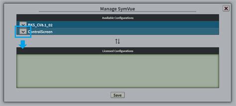 symvue control screen setup and export symetrix