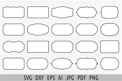 Label Shapes Svg Custom Label Svg Bundle Plaque 2647107