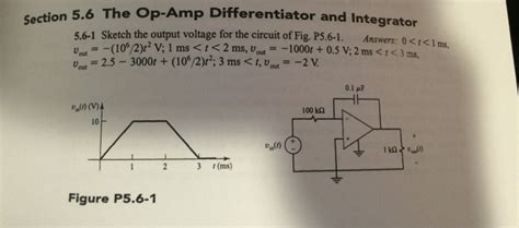 Solved The Op Differentiator And Integrator Sketch The Chegg Com