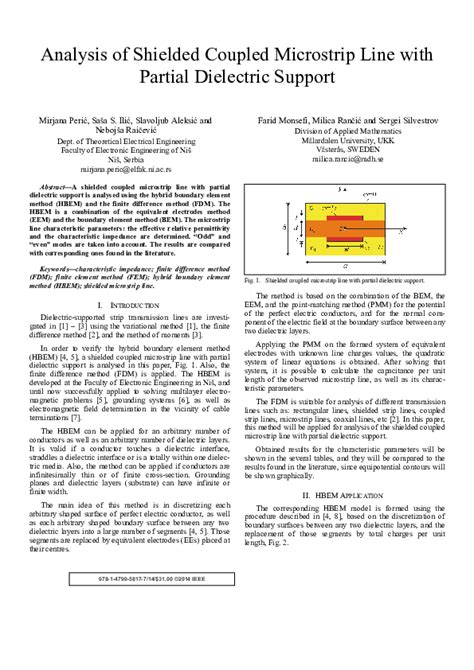 Pdf Analysis Of Shielded Coupled Microstrip Line With Partial Dielectric Support