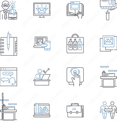 Operational Outline Line Icons Collection Efficiency Performance
