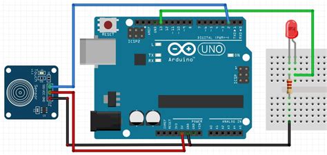 interface touch sensor module with arduino control led