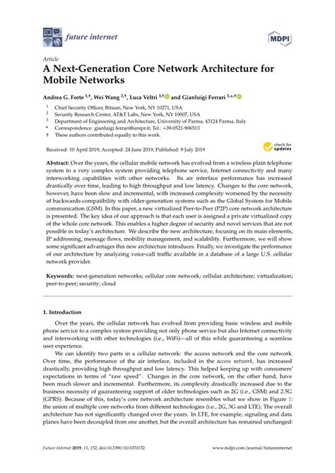 Pdf A Next Generation Core Network Architecture For Mobile Networks