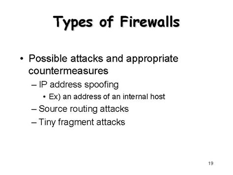 Chapter Firewalls Outline Firewall Design Principles