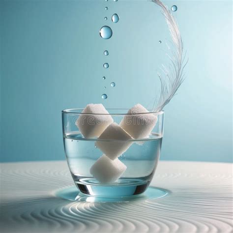 Dissolving Sugar Cubes With A Blue Circle For Diabetes Awareness Stock Illustration