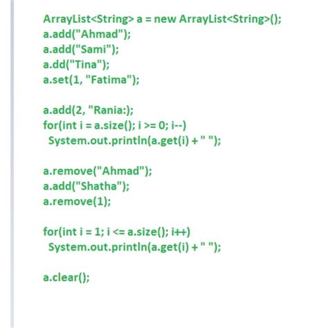 Arraylist ﻿a ﻿new Arraylist