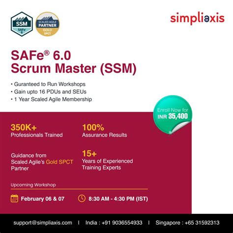 Safessm Scrummaster Agile Scrum Safe Scaledagile… Simpliaxis