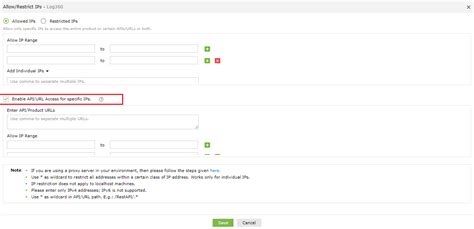 allow restrict ip addresses