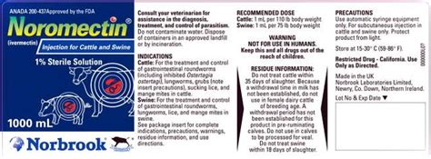 Noromectin® Ivermectin Injection For Cattle An Swine1 Sterile