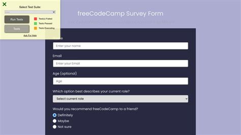 freecodecamp survey form