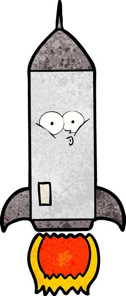 Retro Grunge Texture Cartoon Cute Rocket 13823023 Vector Art At Vecteezy