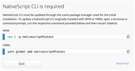 Nativescript Sidekick Cli Is Required Version 511 Stack Overflow