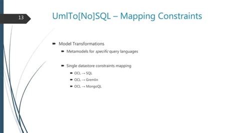 Umltonosql From Uml Domain Models To Nosql Databases Ppt