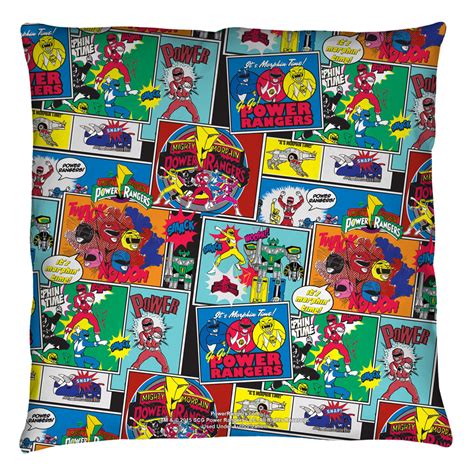 Power Rangers Pattern Throw Pillow Rocker Merch