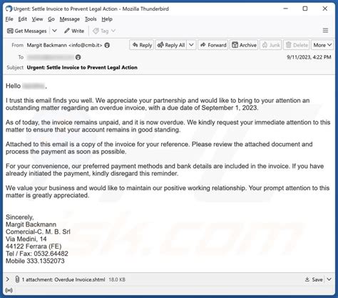 overdue invoice email scam removal and recovery steps