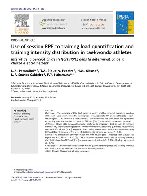 Pdf Use Of Session Rpe To Training Load Quantification And Training Intensity Distribution In