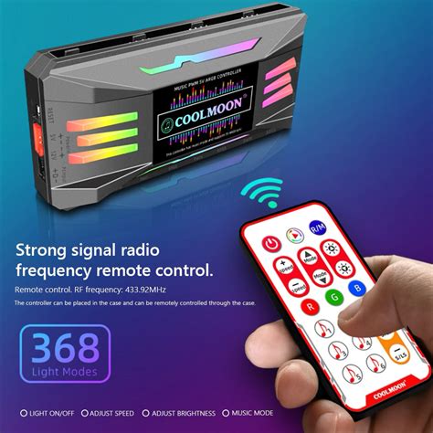 CoolMoon New ARGB Controller In PWM ARGB Music Rhythm Wireless Remote V P Hub Aura RGB Sync