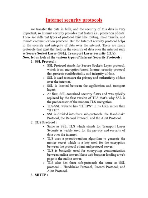 Unit 6 Internet Security Protocols Pdf Transport Layer Security Internet Architecture