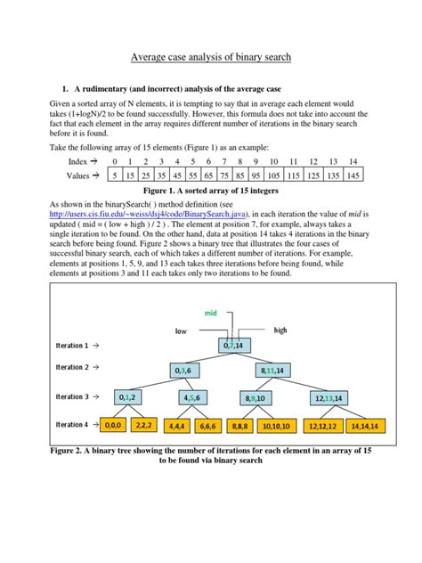 Average Case Analysis Of Binary Search Pdf Array Data Structure