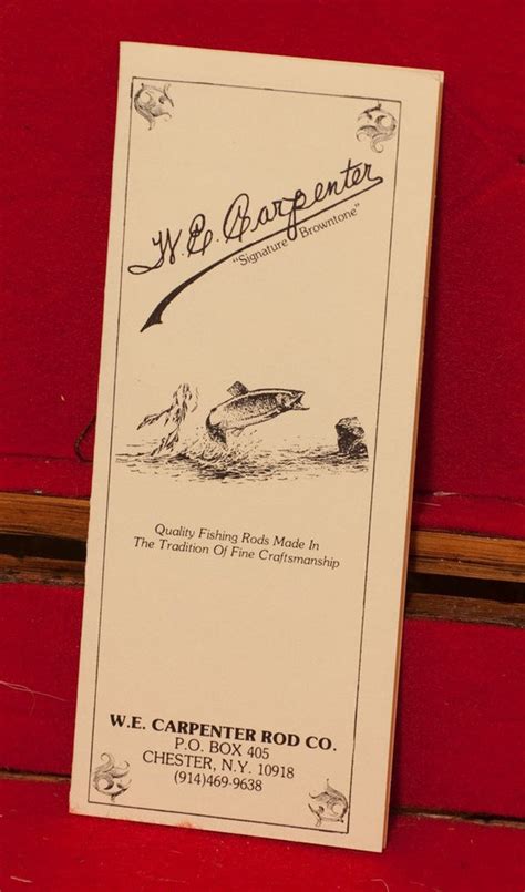 Carpenter Walt Rod Catalog Spinoza Rod Company