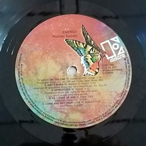 Pointer Sisters Energy Lp Album Akerrecordsnl