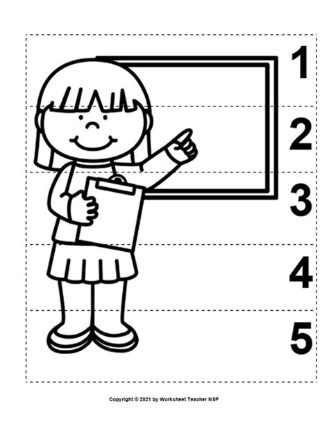 10 Community Helpers Number Sequence 1 5 Preschool Math Bandw Picture 6d Community Helpers
