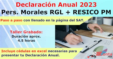 Taller Declaración Anual Pm Rgl 2023 Resico Pm 📃llenado En Página Del