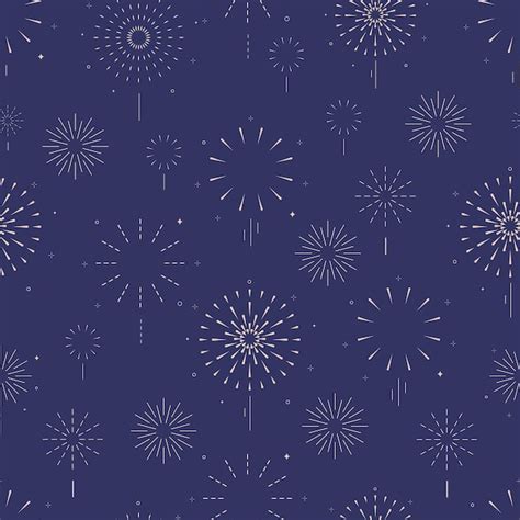Premium Vector Firework Seamless Pattern In Nighteditable Vector Illustration For Postcardbanner
