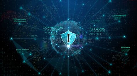 Shield Icon Cyber Security Digital Data Network Protection Future Technology Digital Data