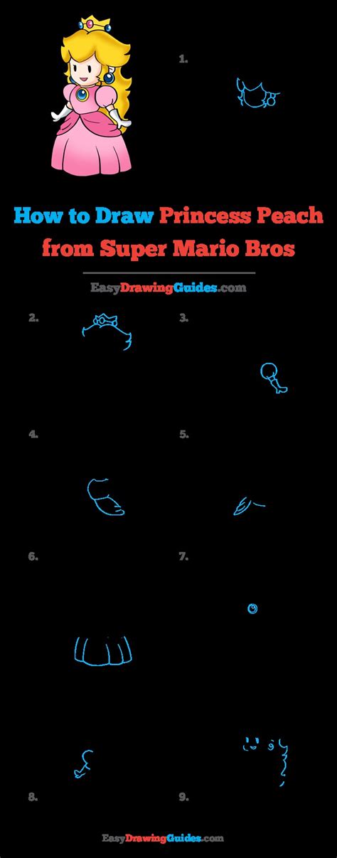 How To Draw Princess Peach From Super Mario Bros Peach Super Mario