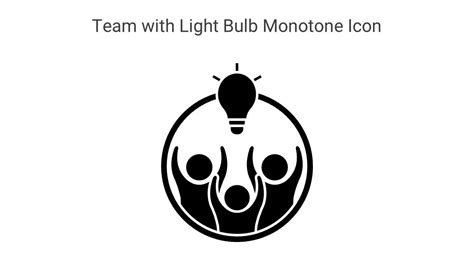 Team With Light Bulb Monotone Icon In Powerpoint Pptx Png And Editable